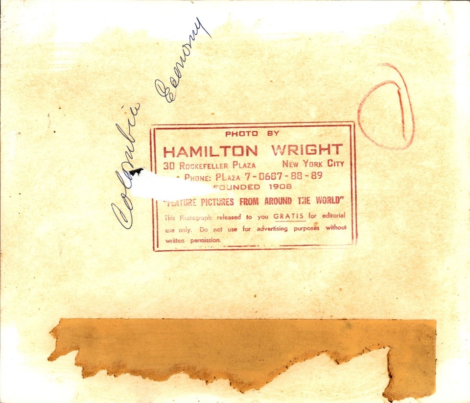 GA305 Original Hamilton Wright Photo COLOMBIA ECONOMY WHITE POWDER WAR ...