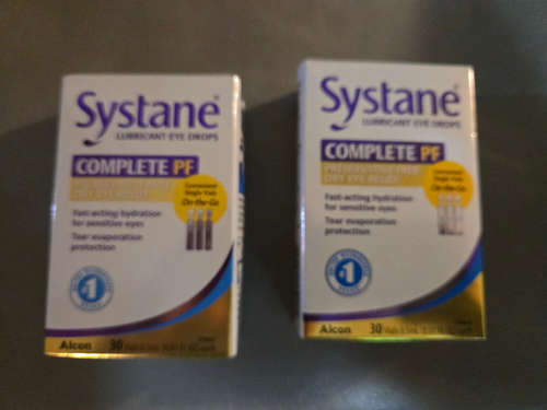 LOT OF 2 Systane Complete PF Lubricant Eye Drops 30 Vials Each EXP: 01/ ...