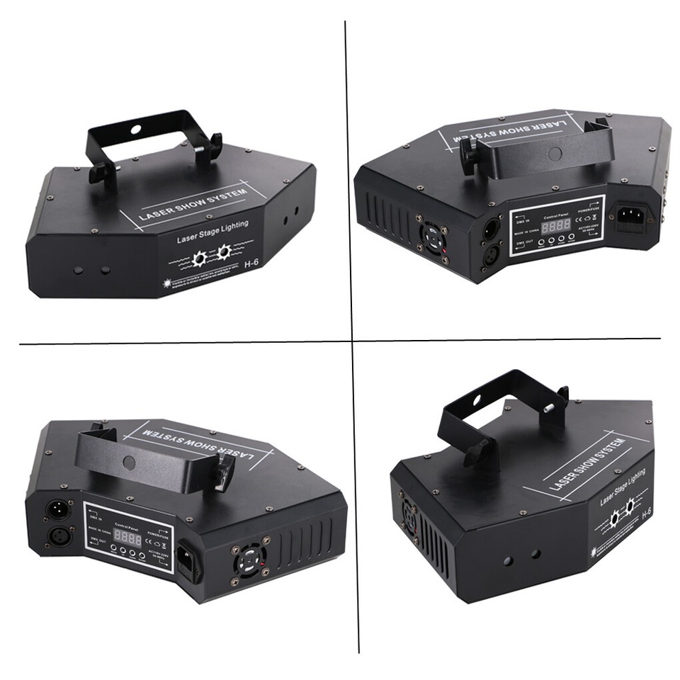 6 Lens RGB Beam Ray Sky Laser Projector Lighting DMX Party DJ Show ...