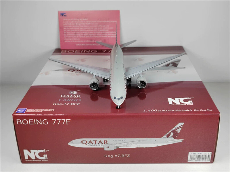 NG Model Qatar Airways Cargo for Boeing B777F A7-BFZ 1:400 plane Pre ...