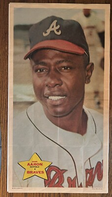 1968 Topps Baseball Posters #14 Hank Aaron HOF 6 - EX/MT | eBay