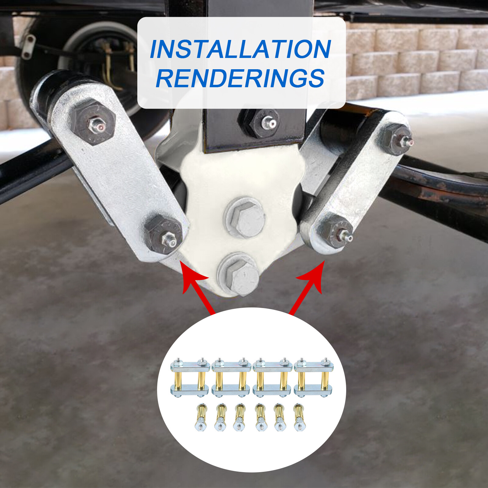 Greasable Shackle Spring Bolt Link Kit Fit Heavy Duty Tandem Axle Truck ...