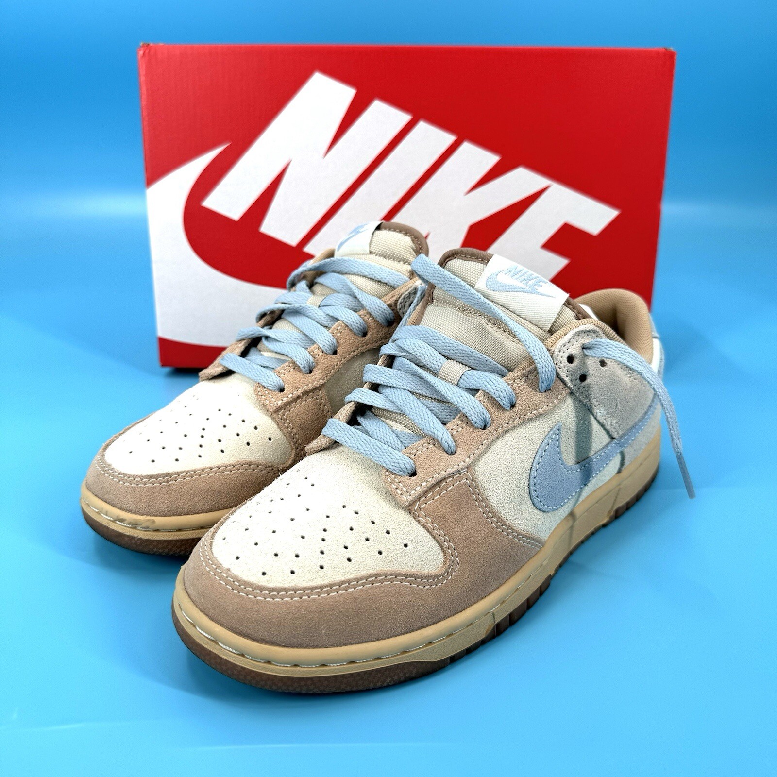 NIKE DUNK LOW COCONUT MILK/LT ARMORY BLUE Men’s Sz. 7 - Gem