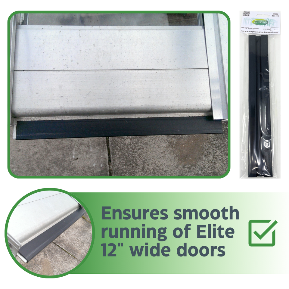 Elite Greenhouses new style 12" wide door track runners for Compact and ...