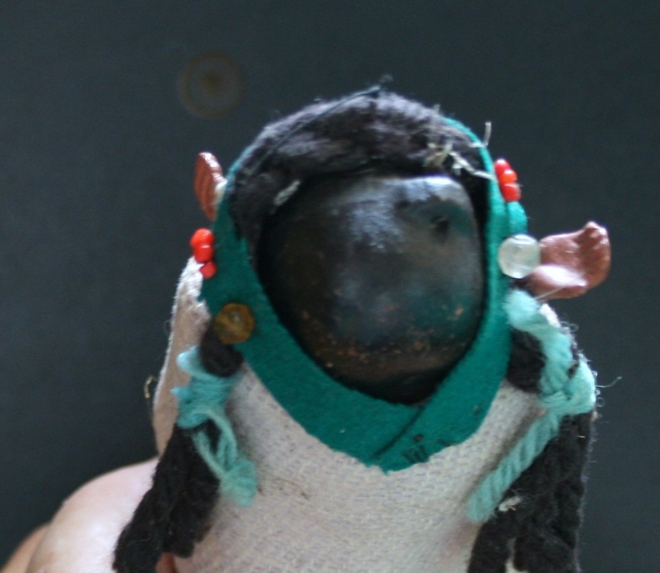 RARE VINTAGE NATIVE AMERICAN DOLL, PAPOOSE, BABY, HANDMADE? BISQUE ...