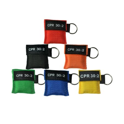 12 pcs CPR Mask Keychain Key Ring Face Shield first aid kits cpr face ...