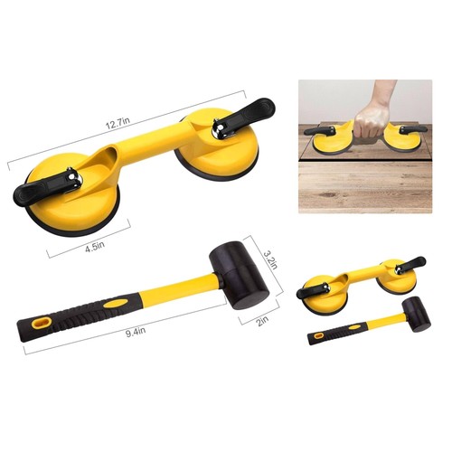 Hand-Powered Floor Gap Repair Kit with Suction Cup & Lightweight Hammer ...
