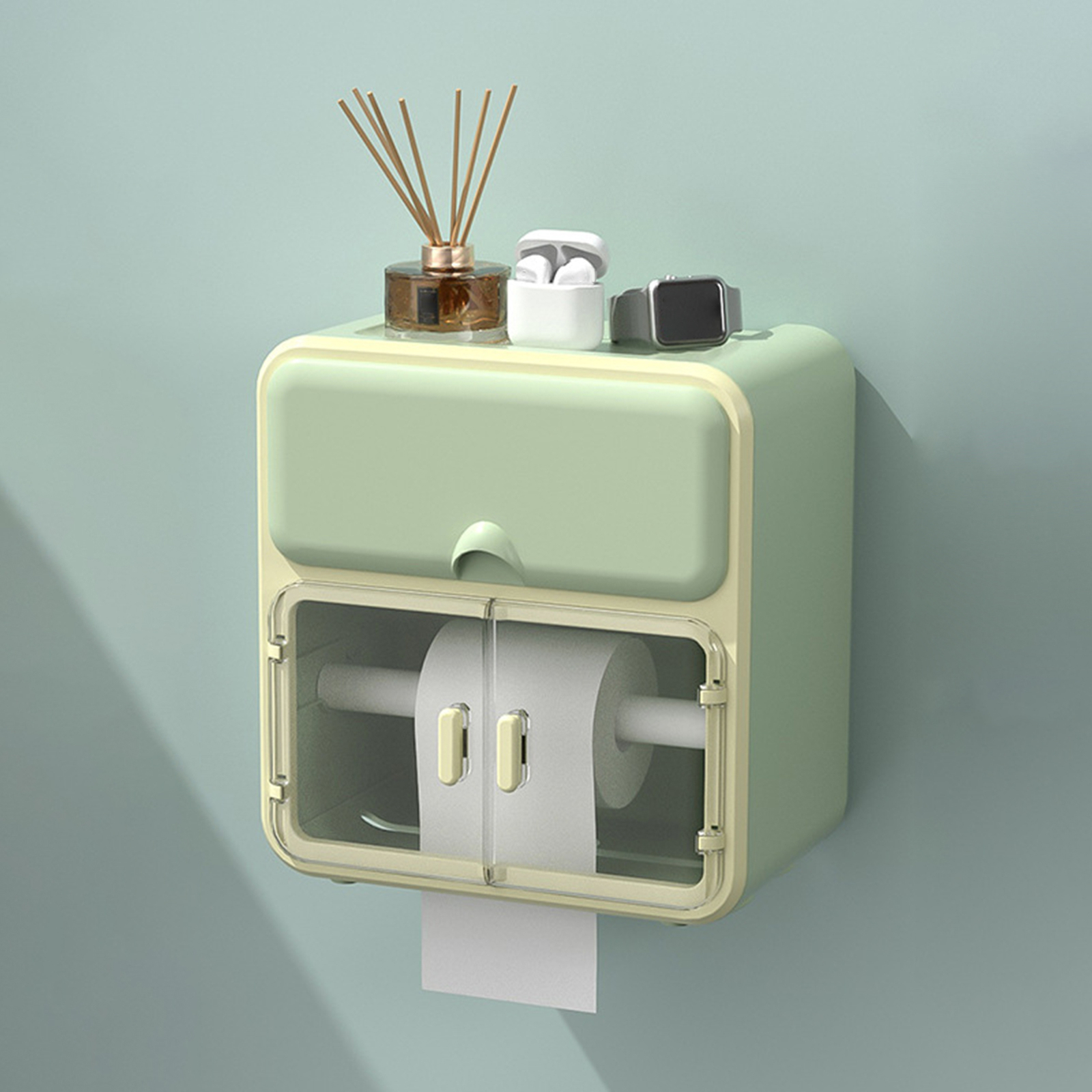 Toilet Paper Box Top Shelf Organization Punch Free Roll Paper Organizer ...