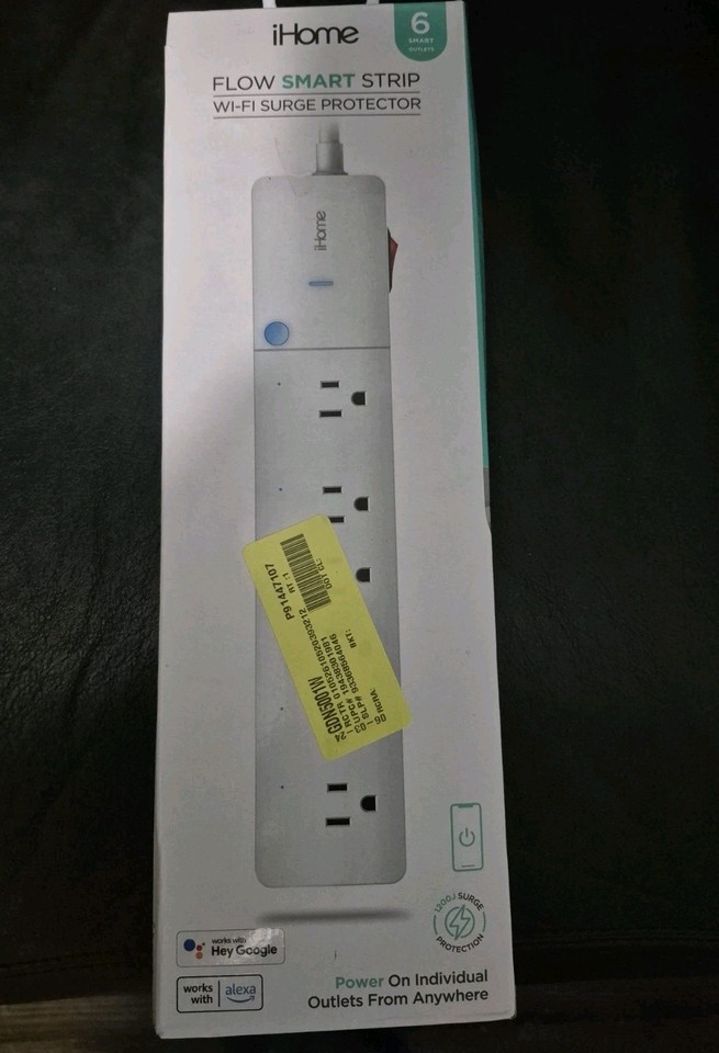 iHome 6 Outlet Flow Smart Wi Fi Surge Protector Works with Hey Google ...