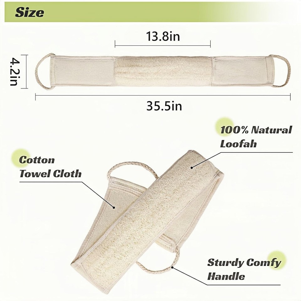 US Exfoliating Bath Scrubber Shower Back Strap Loofah Spa Body Skin ...