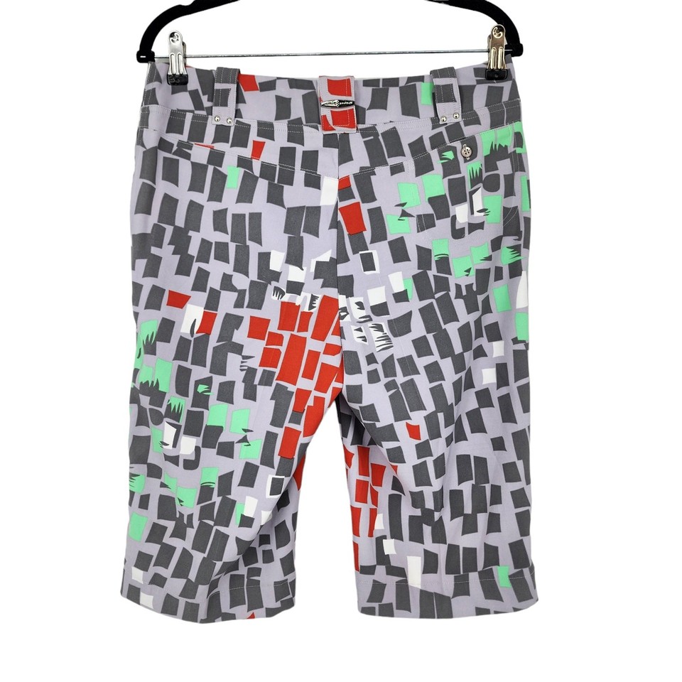 Jaime Sadock High Rise Golf Pickleball Capri Pants Retro Gray Stretch ...