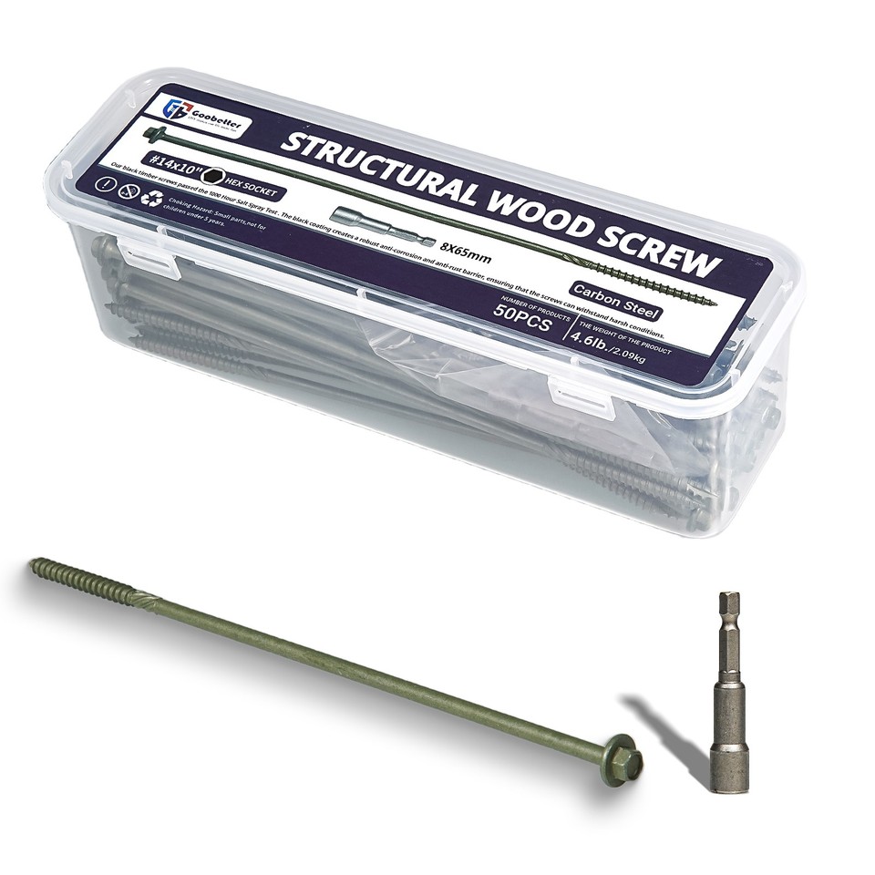 Heavy-Duty Green Timber Structural Wood Screws with Hex Socket 14*10 ...