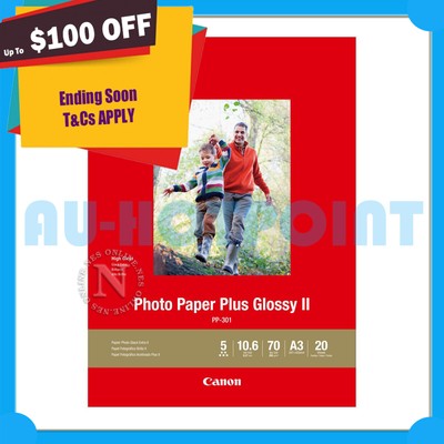Canon A3 Photo Paper Plus Glossy II 260gsm 20 sheet High Gloss PP-301 ...