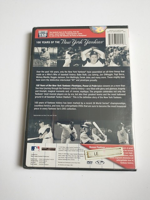 100 Years of the New York Yankees (DVD, 2003, 2-Disc Set) for sale ...