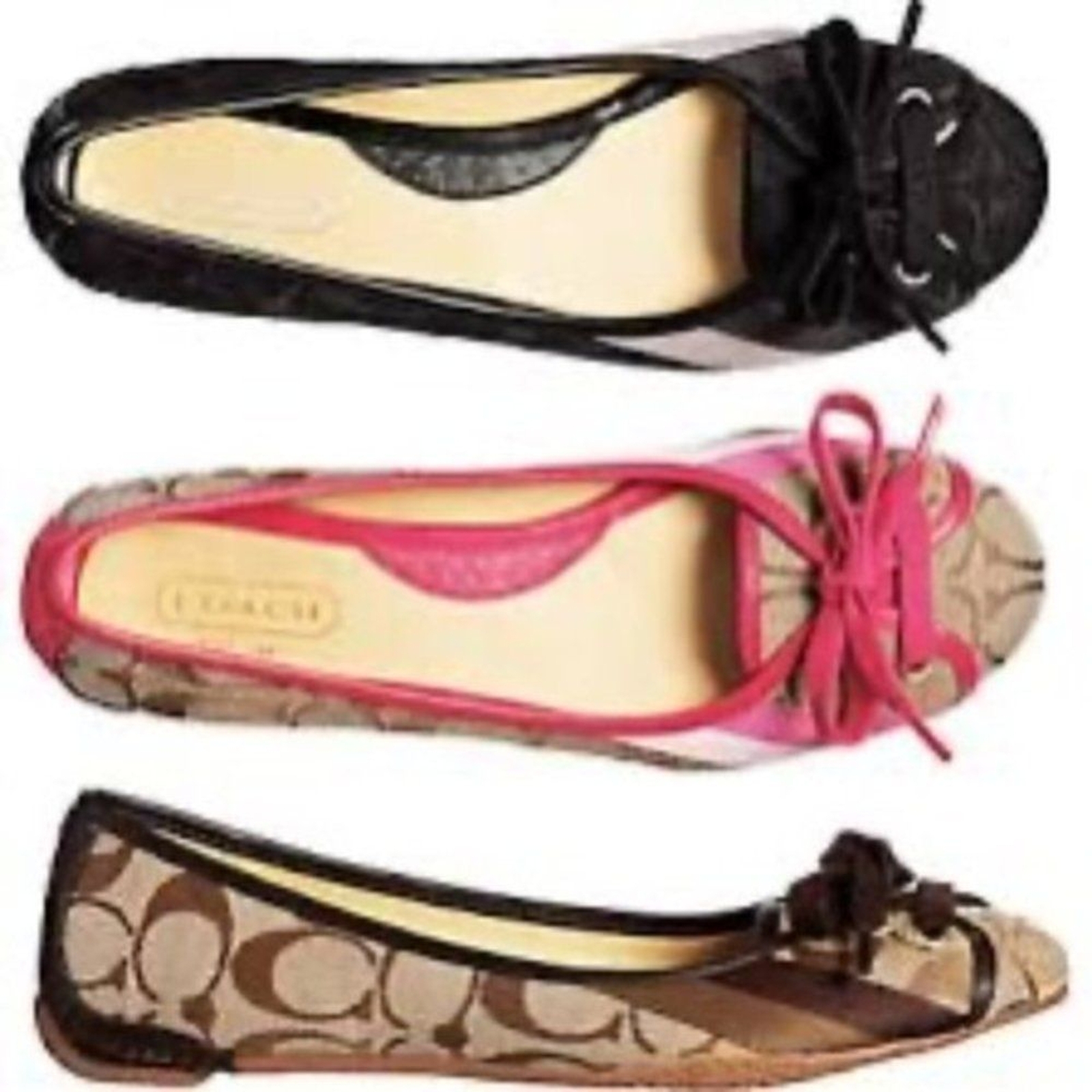 Coach Janelle Ballet‎ Logo Flats 7.5 EUC - Gem
