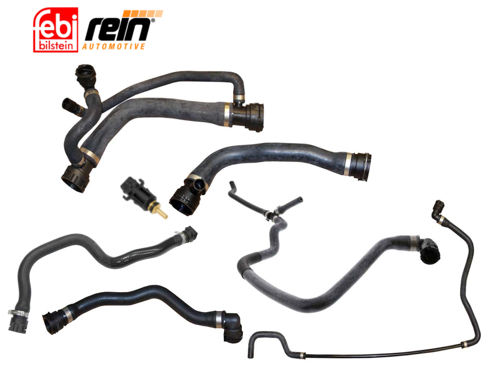 Radiator Hose Upper Lower Water Hose Sensor Kit 7pcs OEM Spec for BMW ...