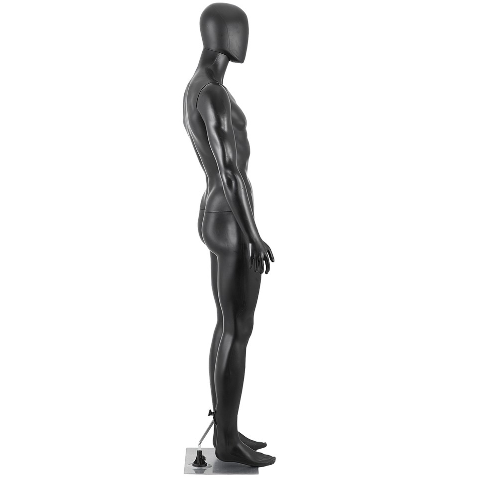 73" Black Male Mannequin Full Body Maniquine Model Stand Adjustable ...