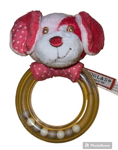 Douglas Toys Plush Pink Dog Ring Baby Rattle | eBay