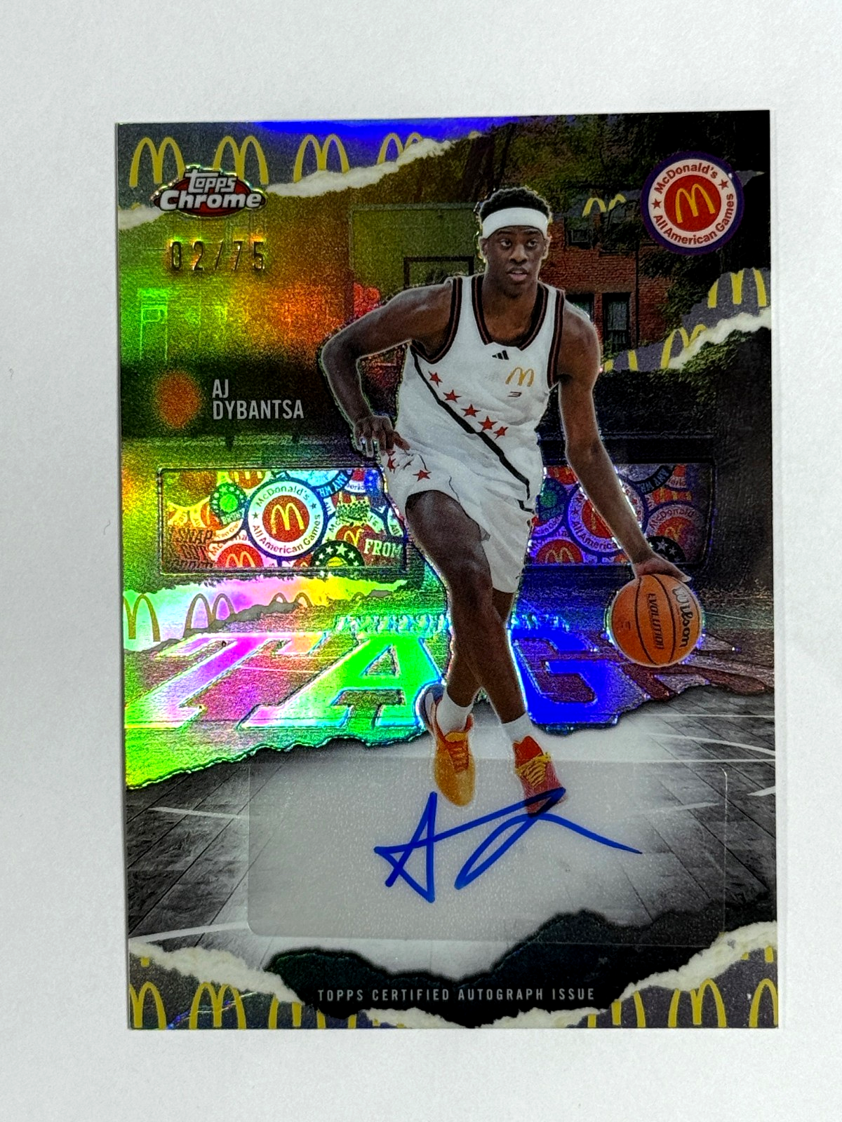 2025 Topps Chrome McDonald's All American AJ Dybantsa Auto Winning Tags ...
