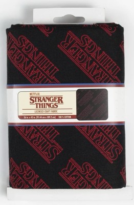 Stranger Things 1 Yard Logo AOP Black Fabric by the Quarter | eBay