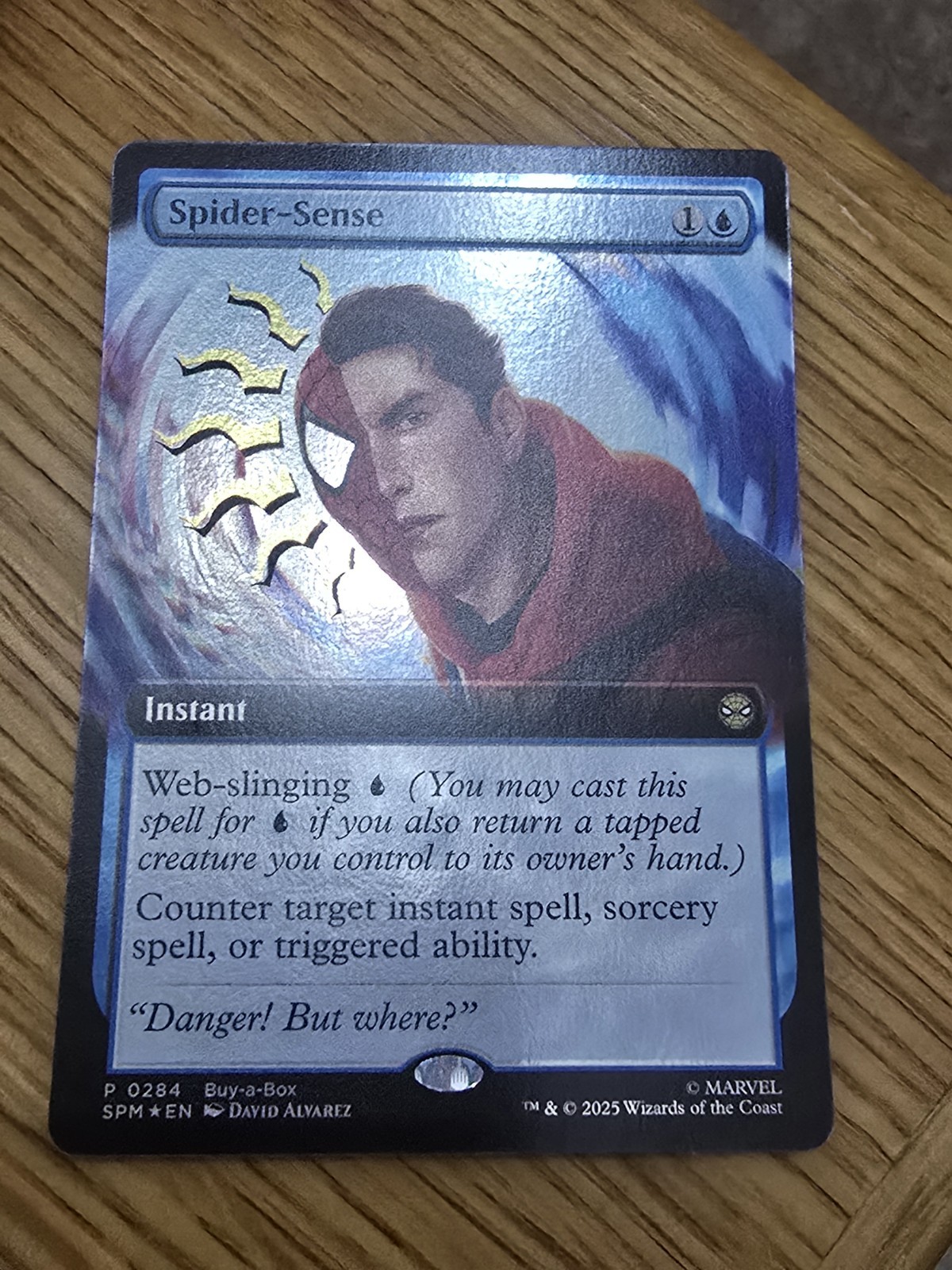 FOIL Spider-Sense Promo 0284 MTG Magic NM/Mint Spider-Man Extended Art ...