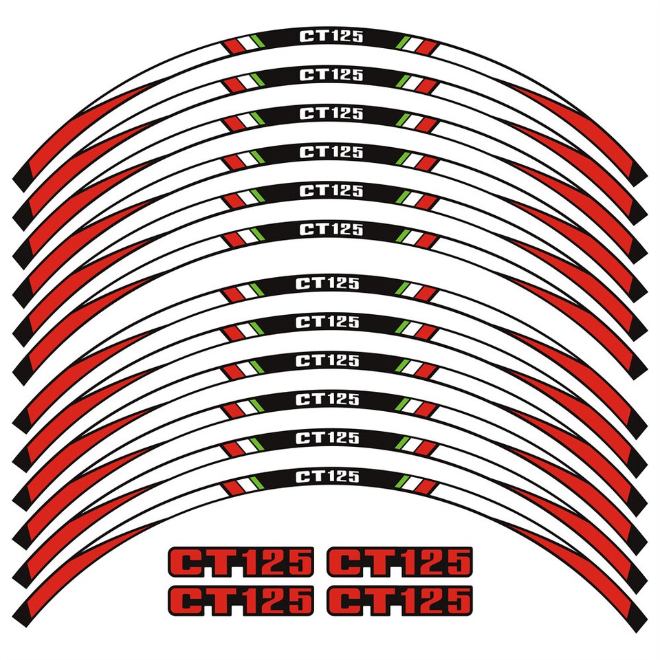 17`` Motorcycle Wheel Rim Stripes Sticker For HONDA CT125 Trail 125 ...