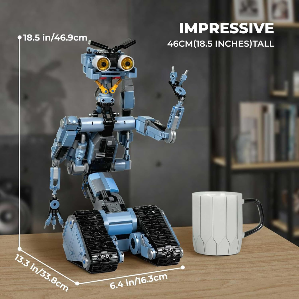 1176 Pieces Johnny 5 Robot Building Set with Remote Control, Short ...