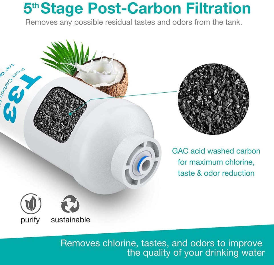 6 Stage PH Alkaline Reverse Osmosis Drinking Water Filter System Faucet ...