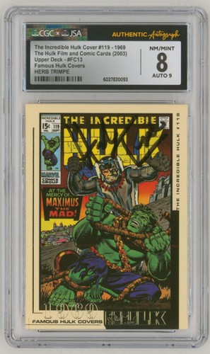 CGC JSA SS 8 SIGNED Herb Trimpe Incredible Hulk #119 Famous Covers Art ...