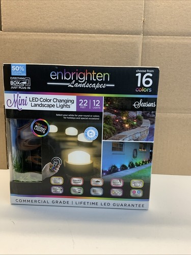 ENBRIGHTEN Seasons Mini LED COLOR CHANGING Landscape Lights 22 ft 12 ...