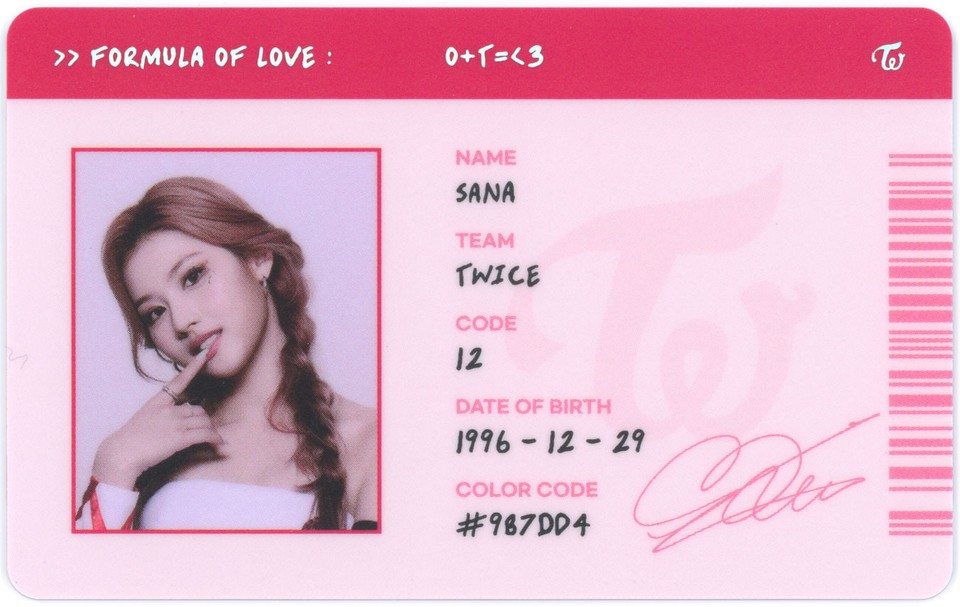 TWICE FORMULA OF LOVE SCIENTIST ID CARD OFFICIAL PHOTOCARD PAD | eBay