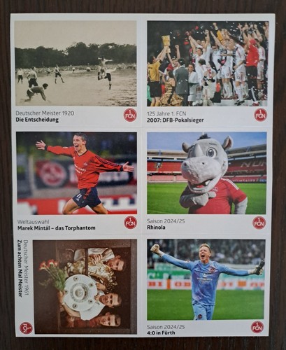 Panini / 1. FC Nürnberg / 125. Geburtstag / FCN / Club / 6 Sticker ...