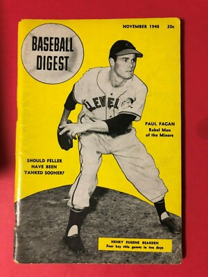 NOV 1948 BASEBALL DIGEST FAGAN CLEVELAND INDIANS EX c | eBay