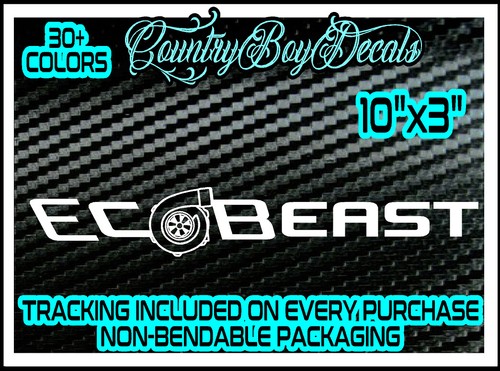 ECOBEAST Turbo VINYL DECAL Sticker ECO Turbo Boost Beast Truck Car Race ...