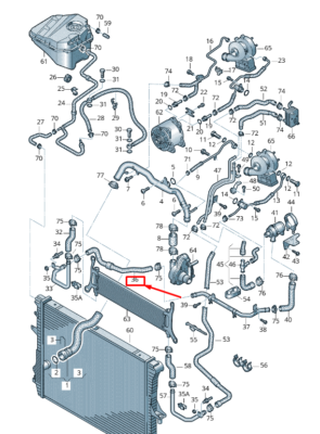 AUDI Q7 4L Engine Coolant Hose 7L8121058E NEW GENUINE | eBay