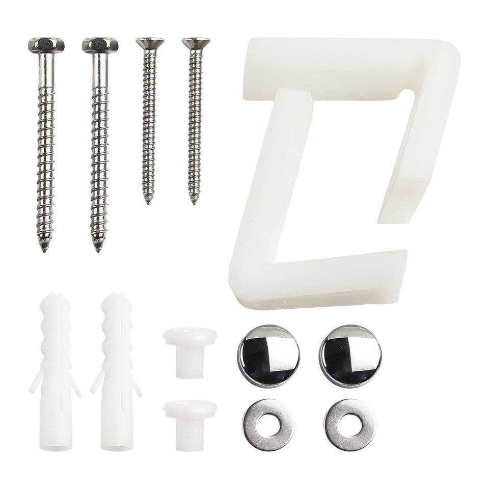 Customizable Angled Toilet Pan Fixing Kit Stainless Steel Silver&White ...