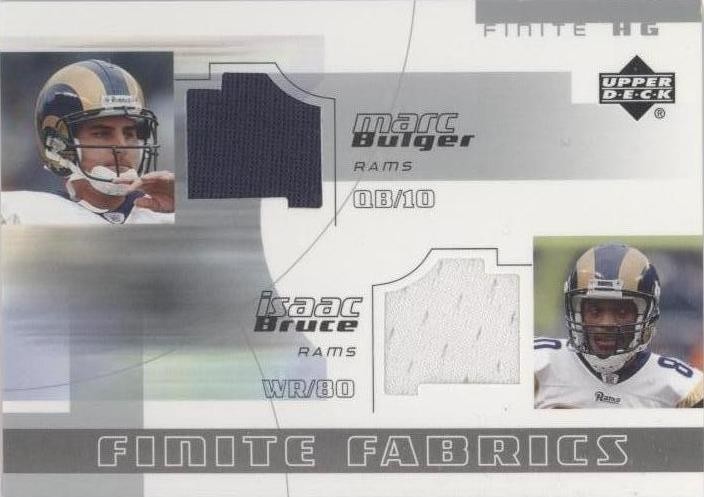 2004 Upper Deck Finite HG - Finite Fabrics Doubles Isaac Bruce, Marc ...