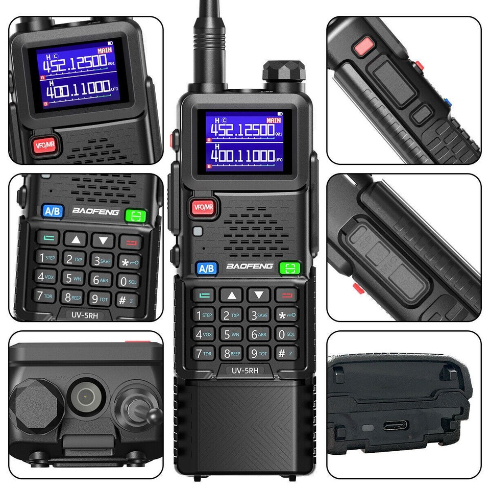 Baofeng UV-5RH 5RM 10W 3800mAh Air Band Walkie Talkie NOAA Long Range ...