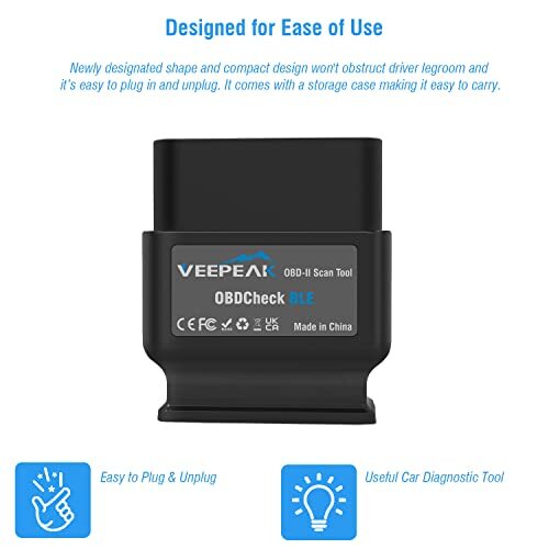 Veepeak OBDCheck BLE Bluetooth 4.0 OBD2 Scanner Adapter for iOS ...