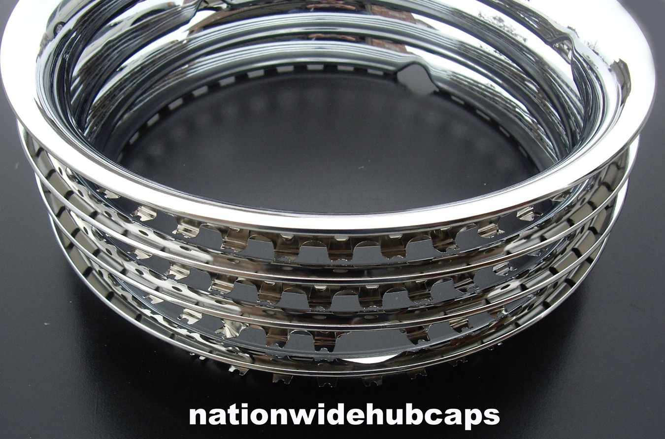 SET OF 4 GM 16" CHROME WHEEL TRIM RINGS BEAUTY RIMS GLAMOUR RING RIM ...