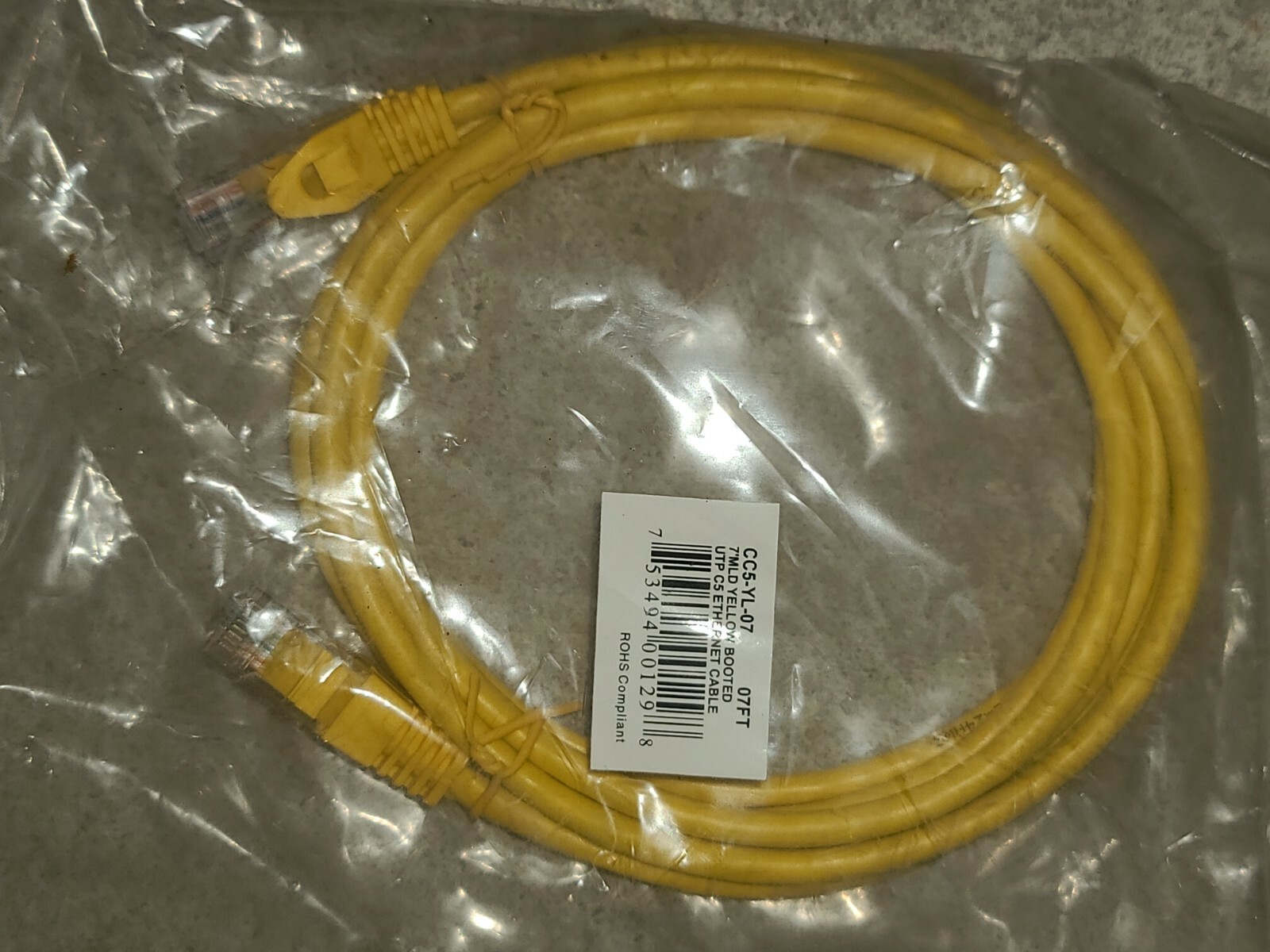 Cisco systems cab-eth-s-rj45- 6ft cbl eth rj45 ylw straight through for ...