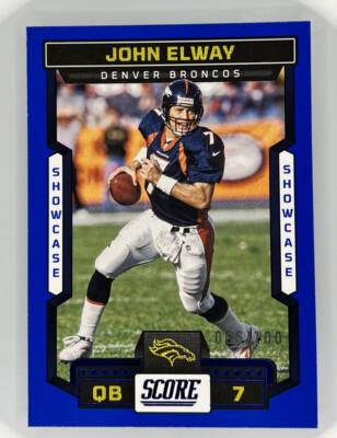 2023 PANINI SCORE BLUE SHOWCASE #77 JOHN ELWAY **066/100** DENVER ...