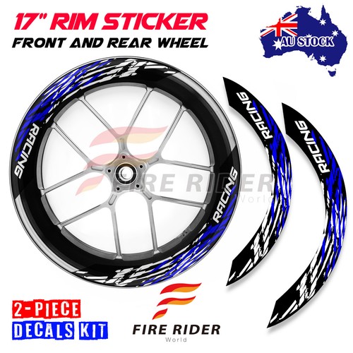 Blue S07 17" Wheel Sticker Rim Decal Stripes AU For Suzuki GSXS 1000 16 ...