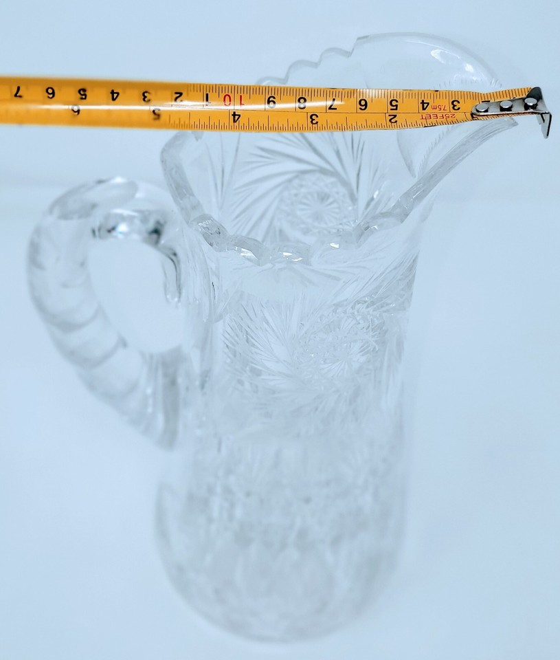 Crystal Water Pitcher Pinwheel, Star of David Cut, Intricate Glass Cut ...