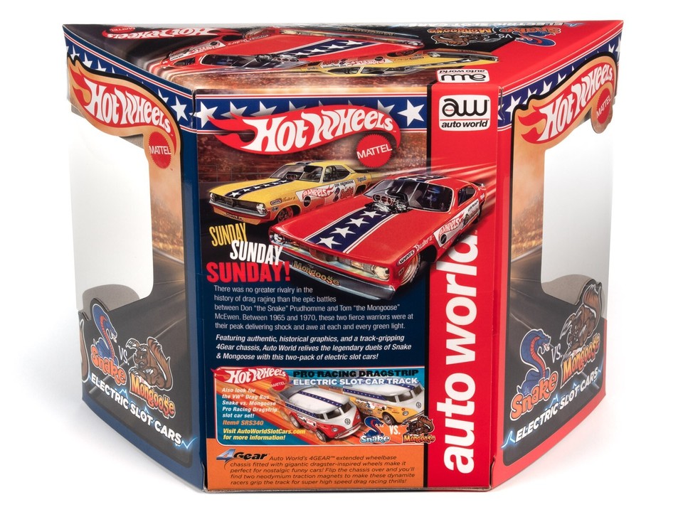 Hot Wheels Snake VS Mongoose Auto World 2 Pack HO Slot Cars New for ...