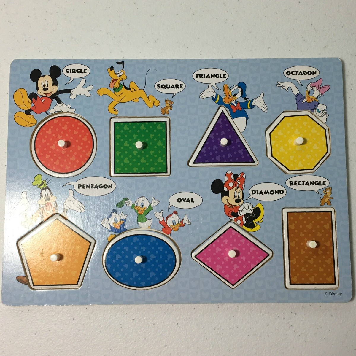 Disney Alphabet Numbers Shapes Colors Peg Puzzle Disney Classics