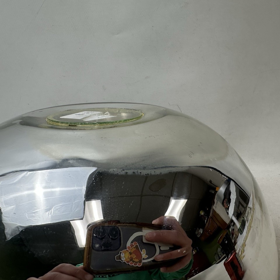 Mercury Glass Serving Display Bowl Concave Convex Double Wall Dish Has ...