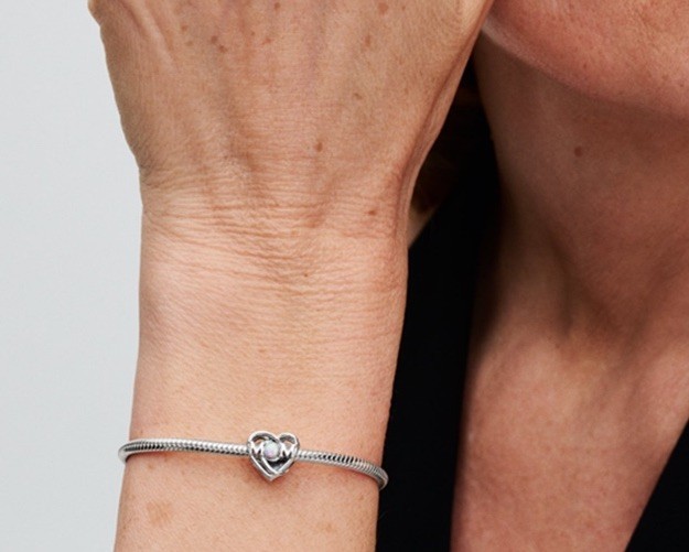 New 100% Authentic PANDORA 925 Pink Openwork Mom & Heart Charm ...