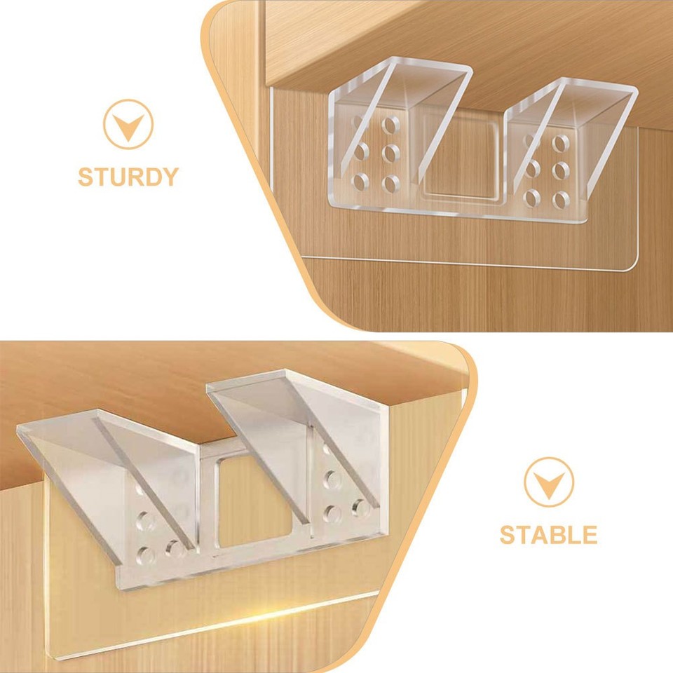 12 Pcs Nail Free Acrylic Shelf Supports Pegs for Household Cupboard ...
