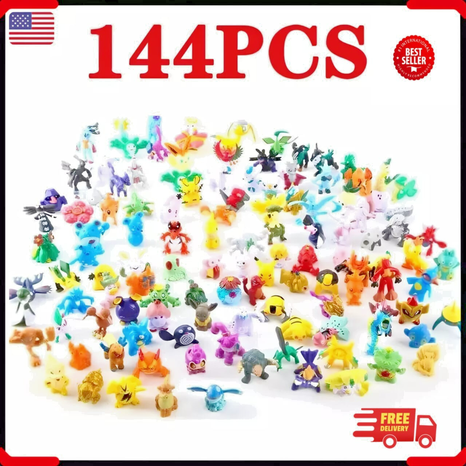 144 Pokemon Mini Figure Toys Pikachu Action Figures | eBay